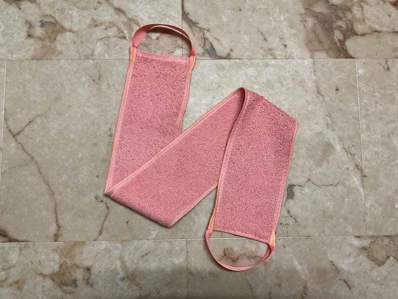 Back Scrubber With Handles Terry Cloth, 31” Long Back Cotton Washcloth ...