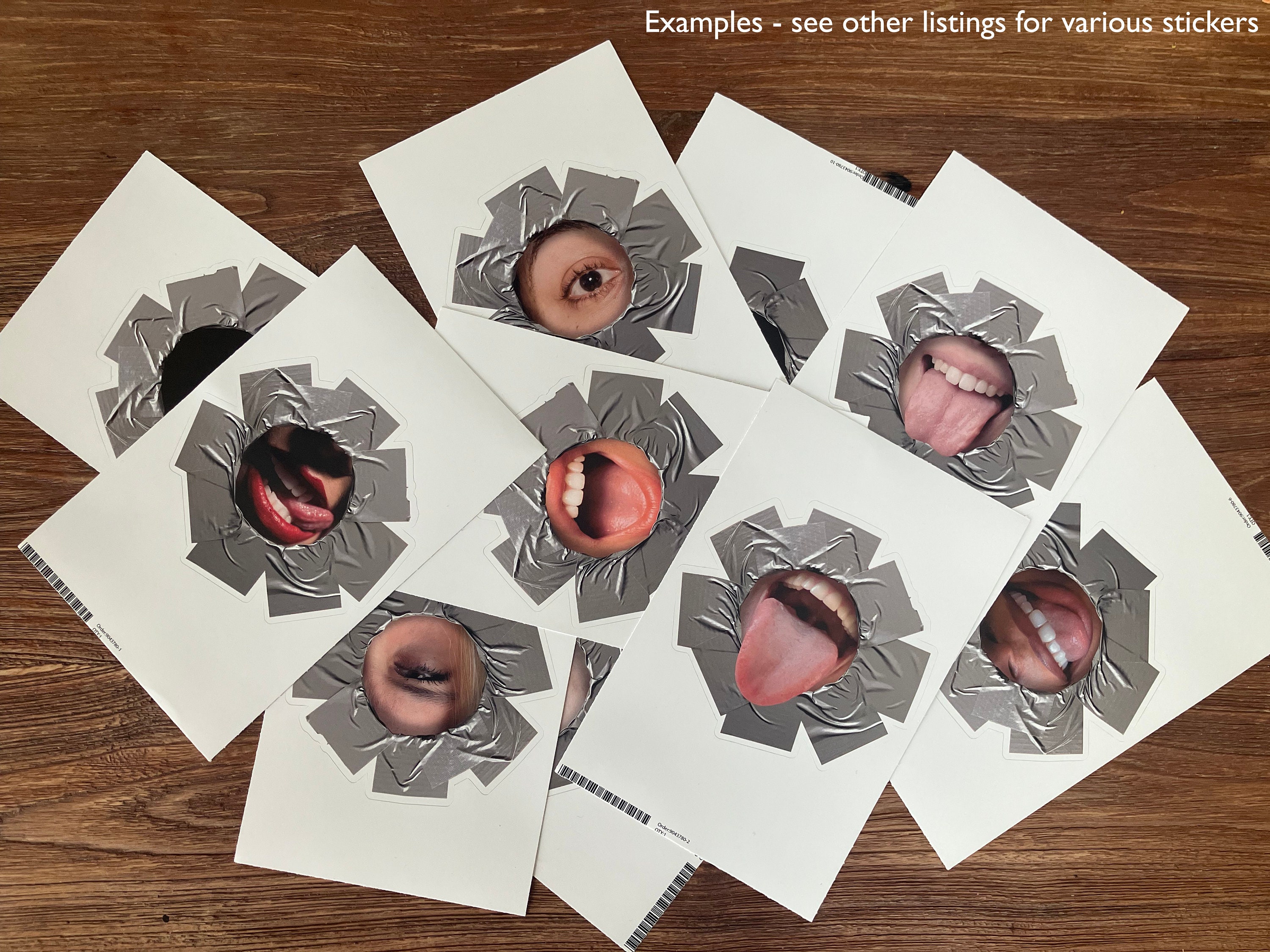 Multipack Glory Hole Duct Tape Peeking Eye Sticker // Super Realistic ...