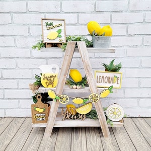 Lemon Tiered Tray Set | Lemonade Tiered Tray | Squeeze the Day | Set of ...