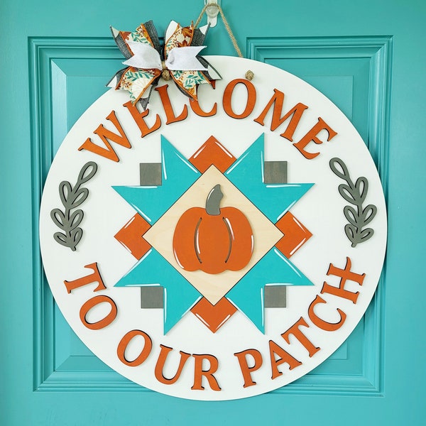 Fall Wreath Welcome to Our Patch - Etsy