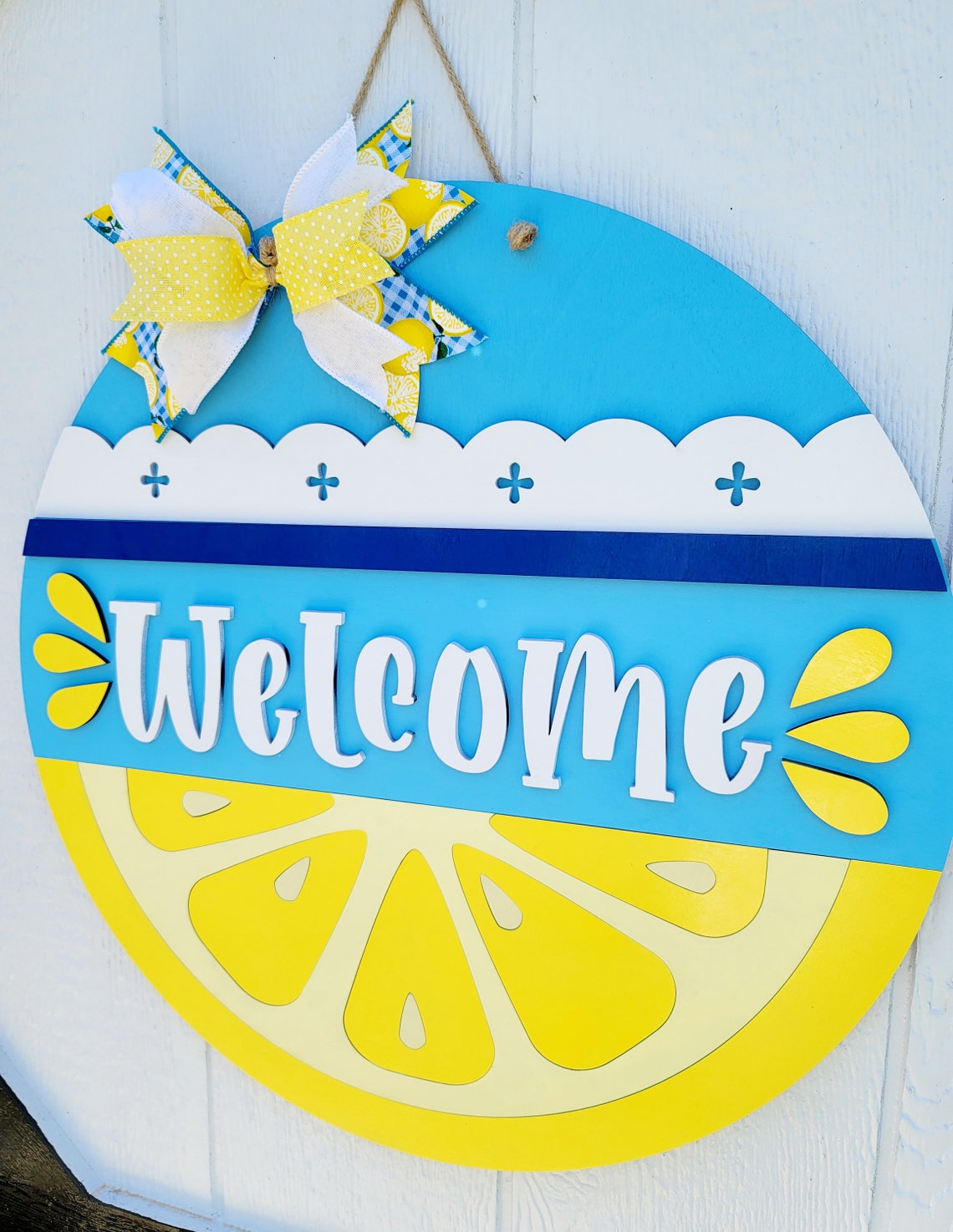 Welcome Lemon Door Hanger | Lemonade Door Hanger | Summer Door Hanger ...