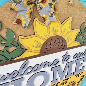 Welcome to Our Home Sunflower Door Hanger | Sunflower Door Decor | DIY ...