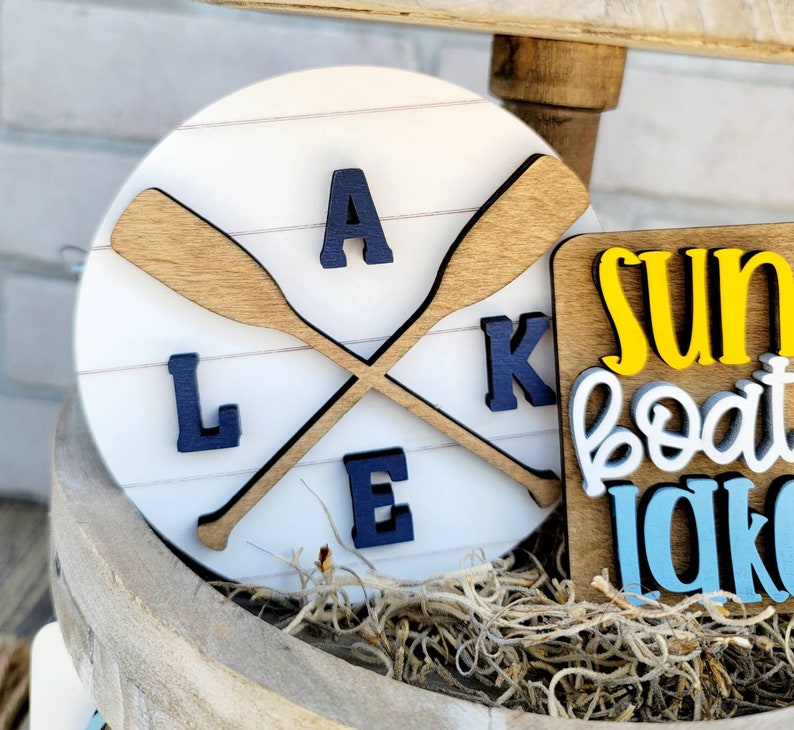 Lake Tiered Tray Set | Lake Life | Set of 6 | DIY Lake Decor - Etsy