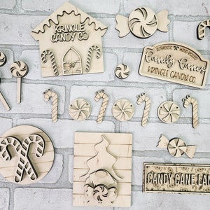 Candy Cane Christmas Tiered Tray Set | Candy Cane Gnome| Candy Cane ...