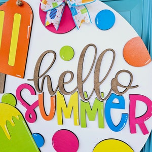 Hello Summer Polka Dot Popsicle Door Hanger | Popsicles and Summer ...