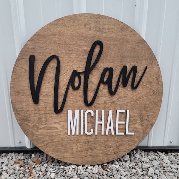 Round Nursery Sign - Etsy