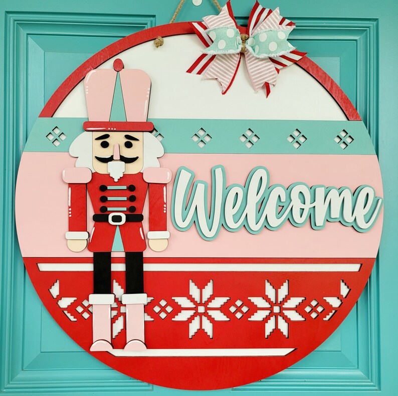Nutcracker Door Hanger Retro Christmas Decor DIY Christmas - Etsy