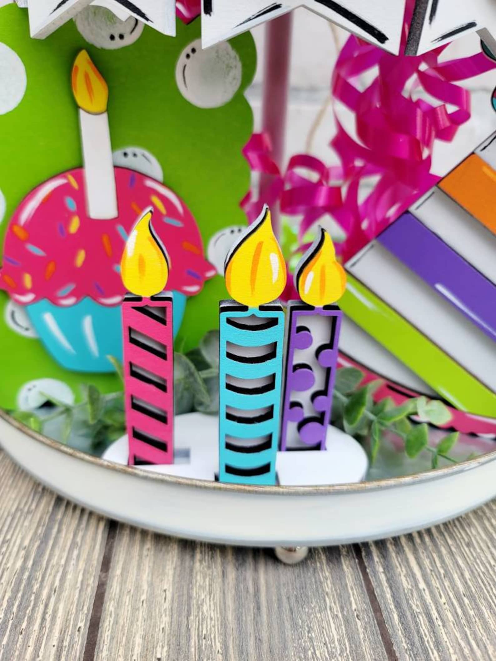 Birthday Tiered Tray Set | Celebration Tray Decor | Set of 5 | DIY ...