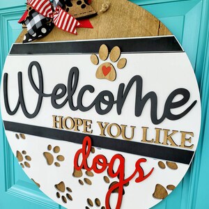 Welcome Hope You Like Dogs | Pet Door Hanger | Dog Door Hanger | DIY ...