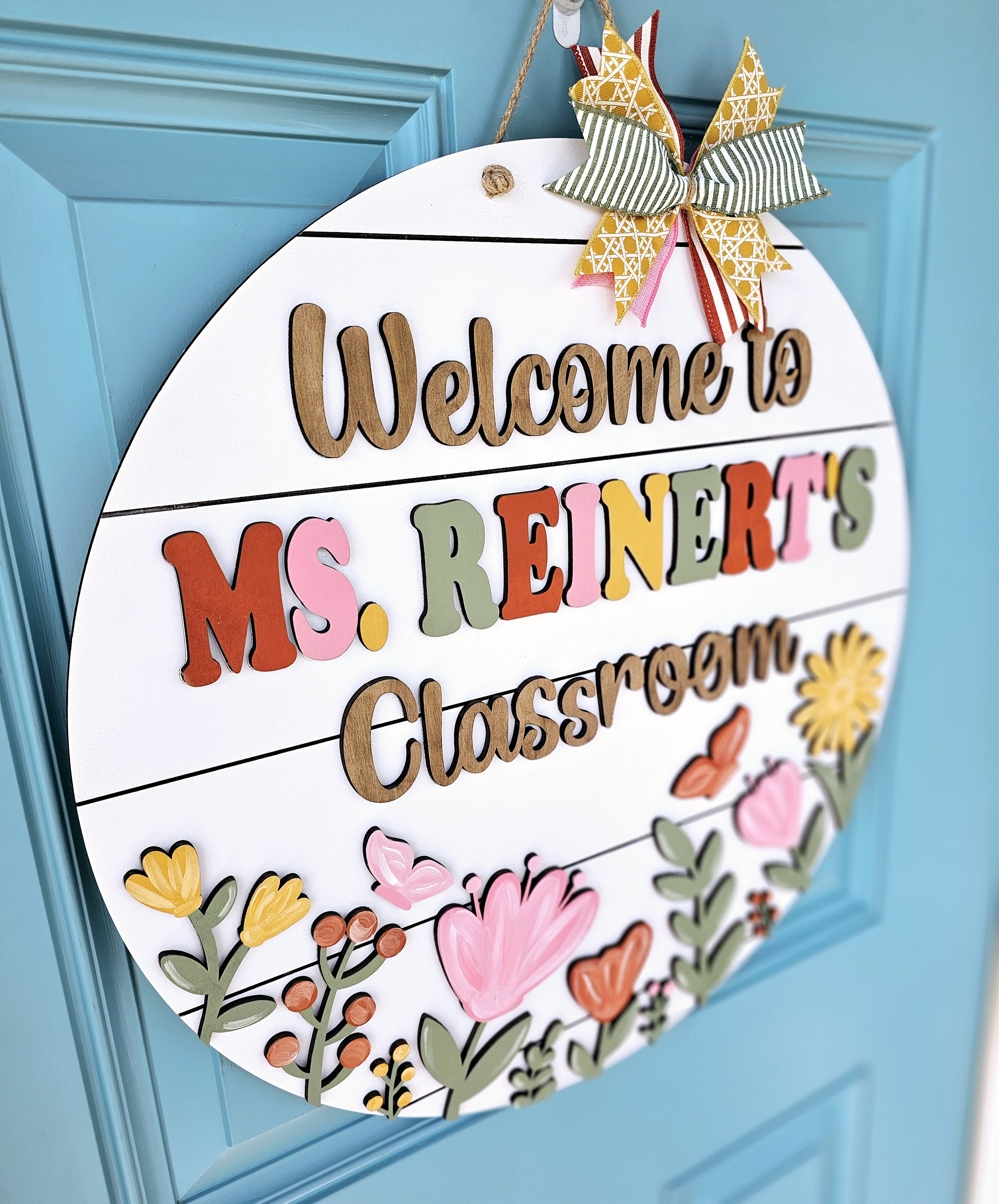 Personalized Floral Classroom Door Hanger | Teacher Gift | Classroom ...