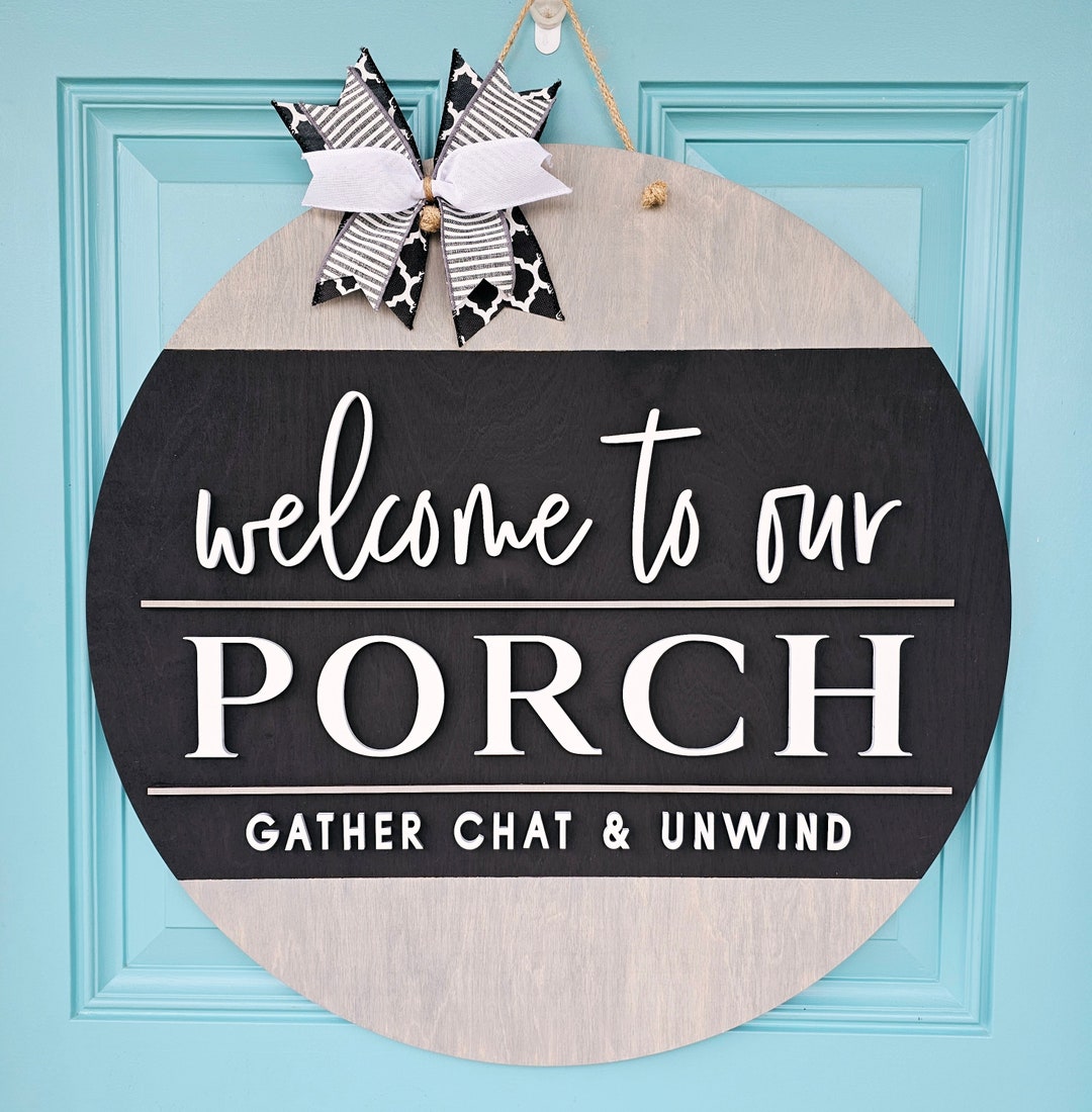 Welcome to Our Porch Door Hanger | Porch Door Hanger | Gather Chat ...