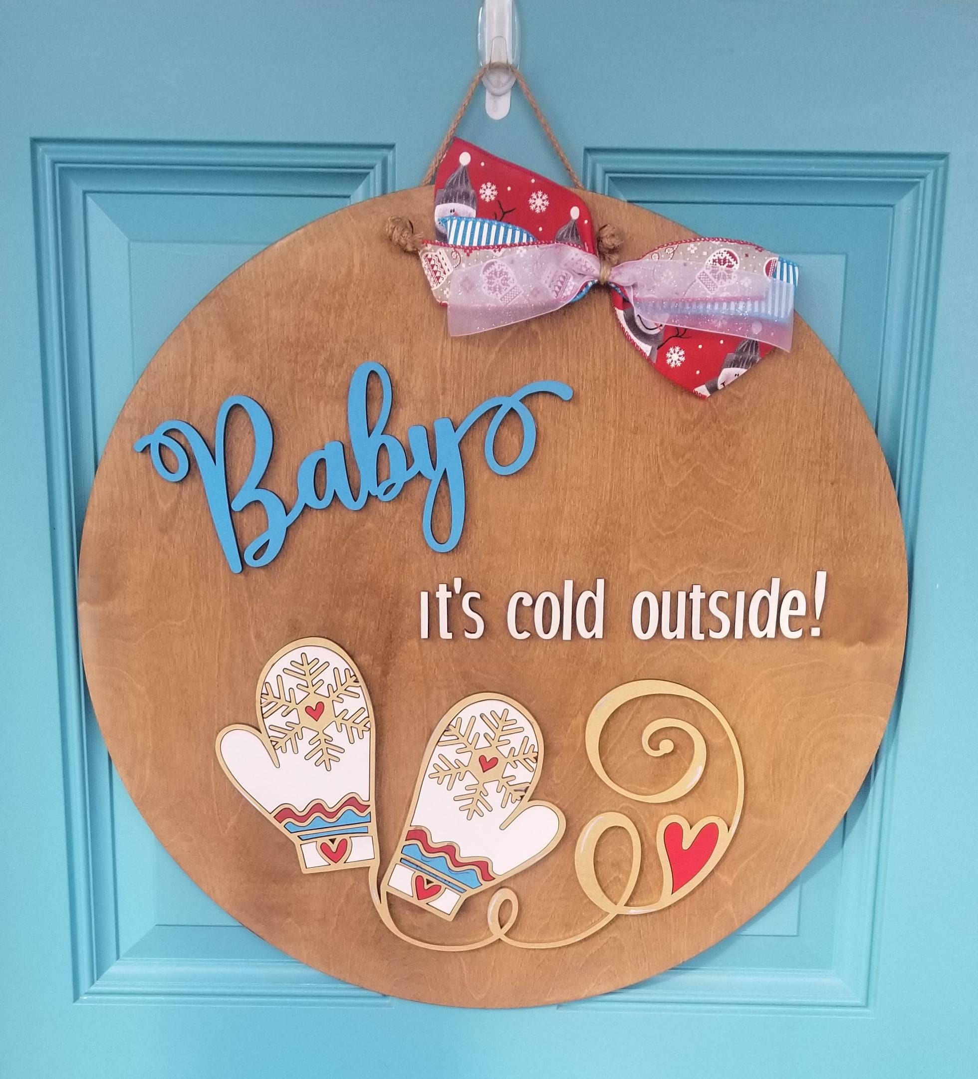 Baby Its Cold Outside Christmas Door Hanger Winter Door | Etsy