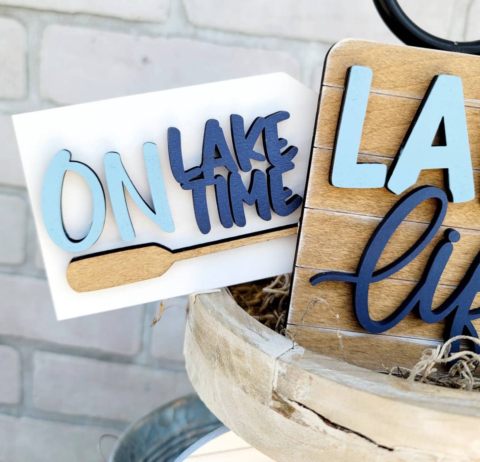 Lake Tiered Tray Set | Lake Life | Set of 6 | DIY Lake Decor - Etsy