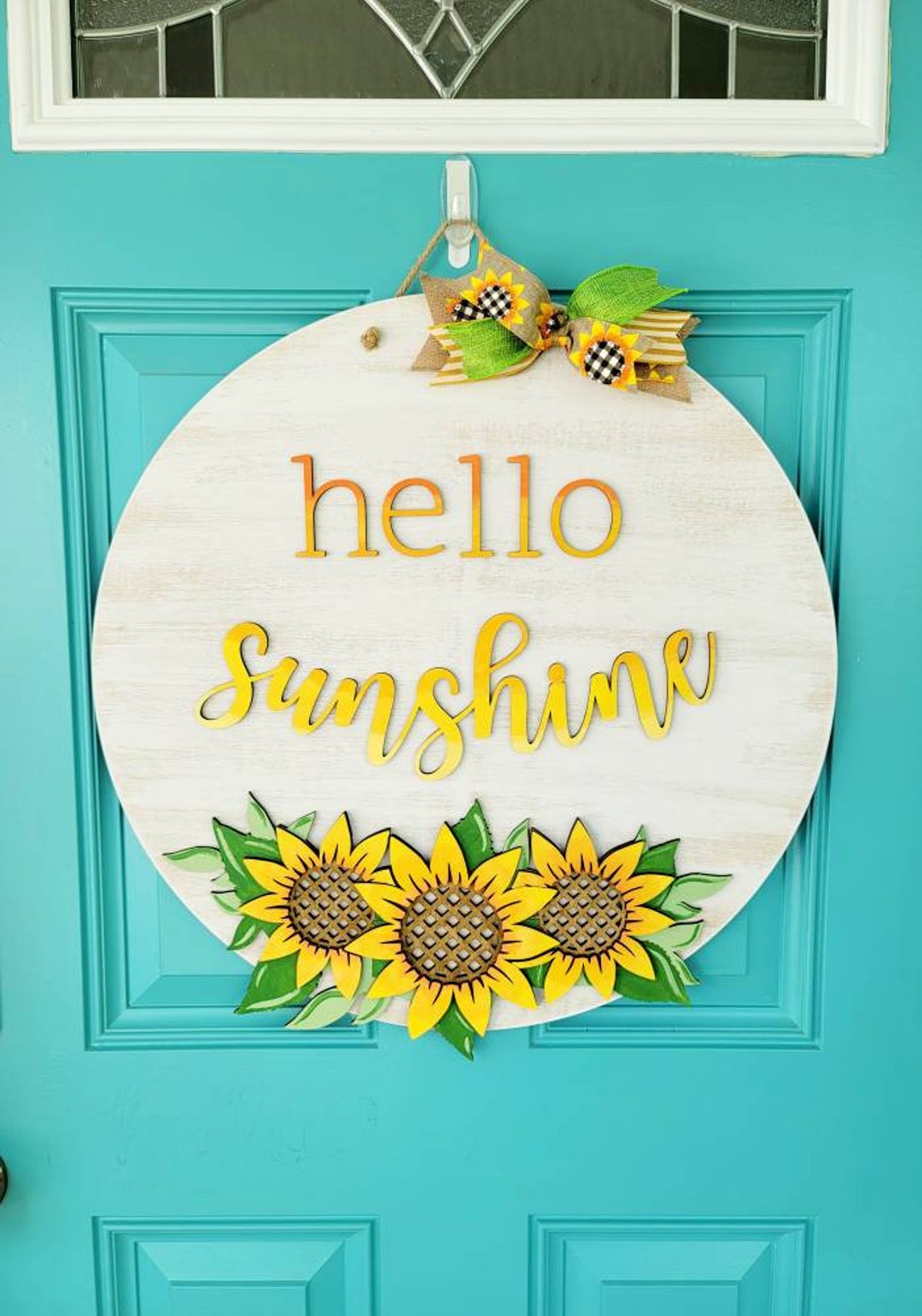 Hello Sunshine | Sunflower Door Hanger | DIY Sunflower Door Hanger - Etsy