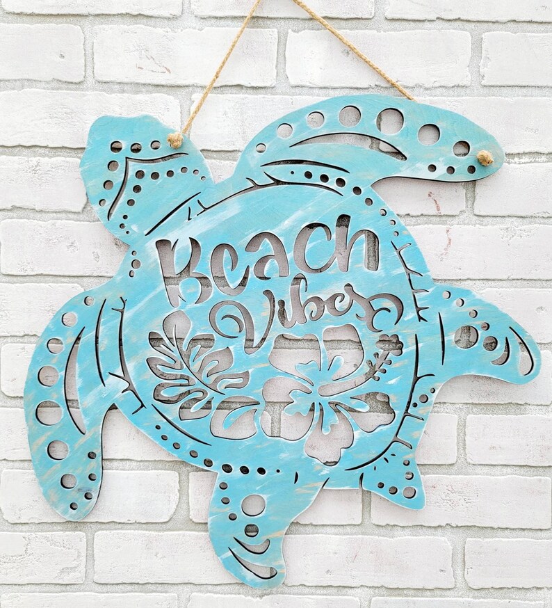 Sea Turtle Door Hanger Beach Vibes Beach Door Hanger DIY - Etsy