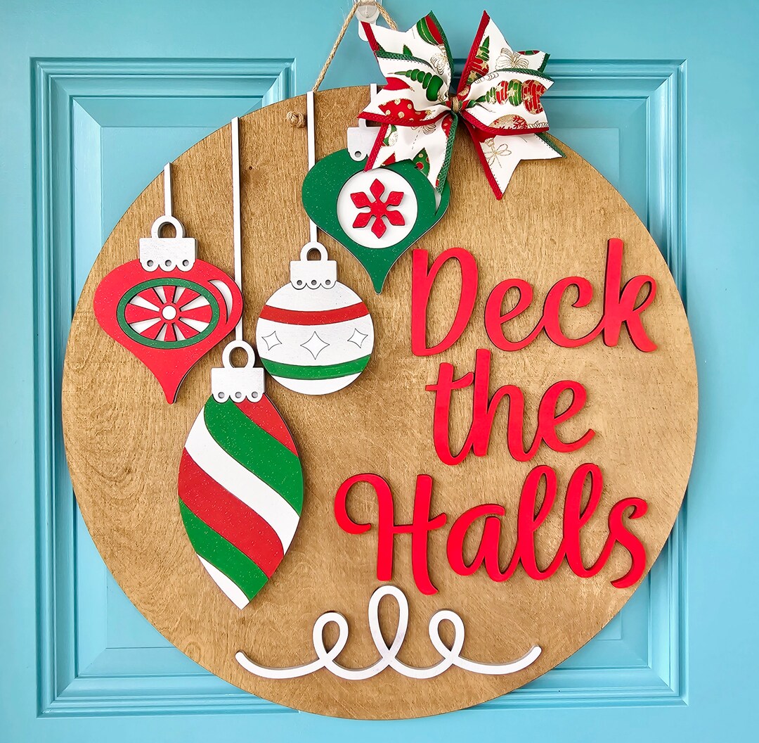 Deck the Halls Door Hanger | Ornament Christmas Door Decor | DIY ...