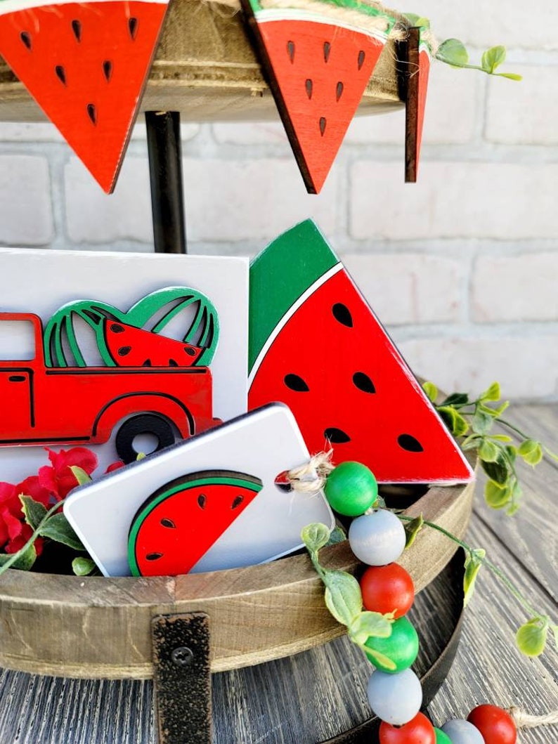 Watermelon Tiered Tray Farm Fresh Watermelon Set of 8 - Etsy