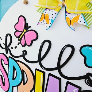 Hello Spring Butterfly Door Hanger | Spring Porch Decor | DIY Spring ...
