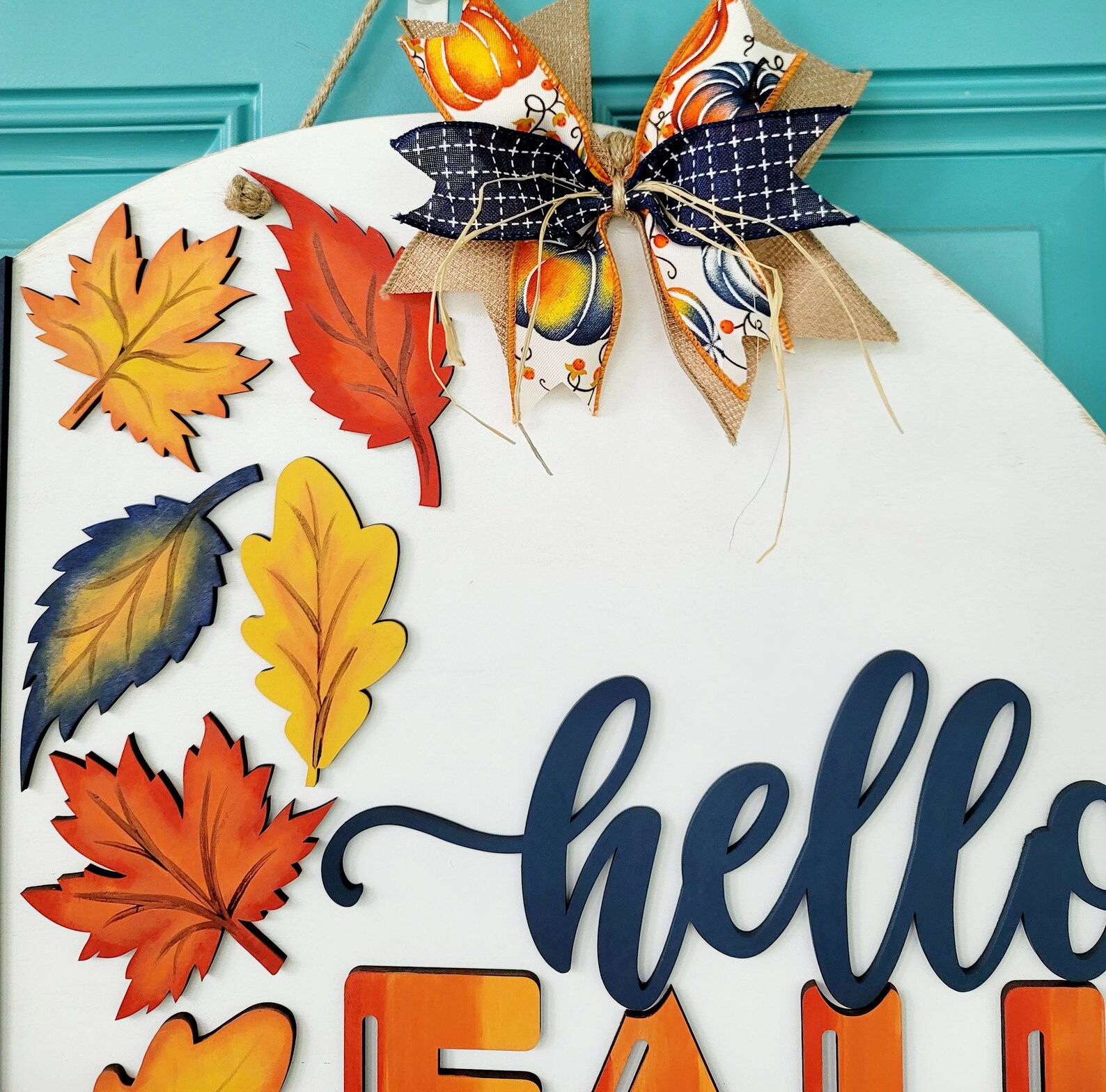 Hello Fall Door Hanger Fall Stitch Door Decor DIY Fall - Etsy