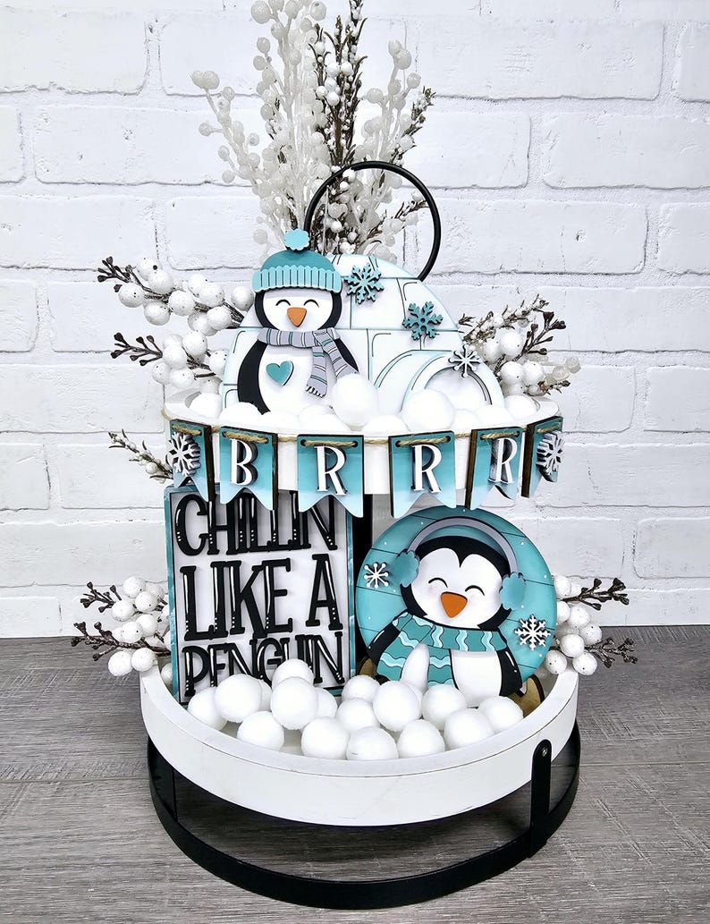 Penguin Tiered Tray Set | Chillin Like A Penguin Tiered Tray Set | Set ...