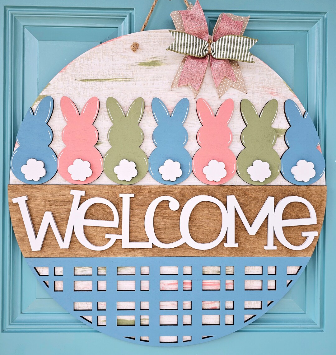 Welcome Bunny Line Door Hanger | Easter Bunny Door Decor | DIY Easter ...