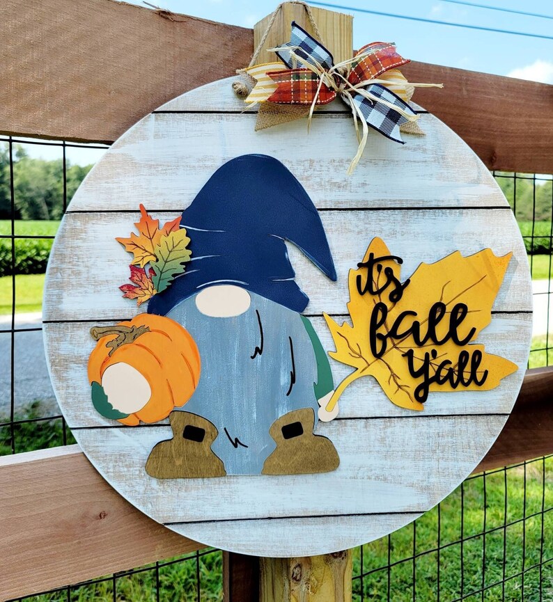 It's Fall Y'all Gnome Door Hanger Fall Door Hangers - Etsy