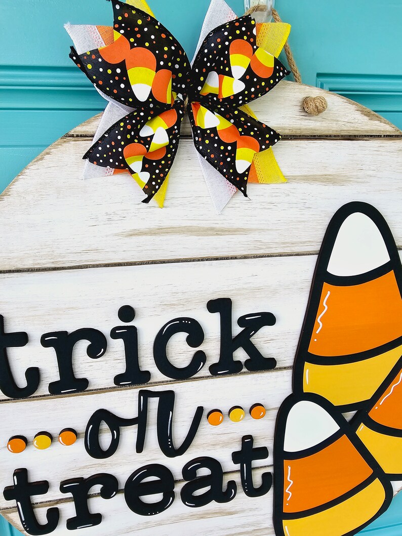 Trick or Treat Door Hanger | Candy Corn | Fall Door Hanger | DIY ...