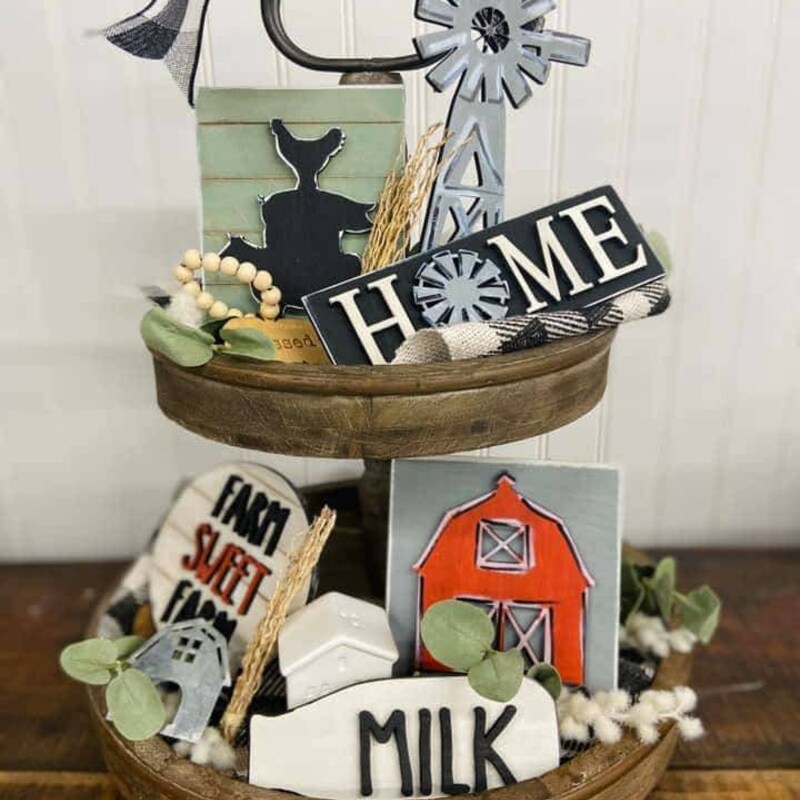 Farmhouse Tiered Tray - Etsy