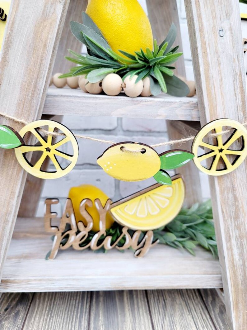 Lemon Tiered Tray Set Lemonade Tiered Tray Squeeze the Day - Etsy