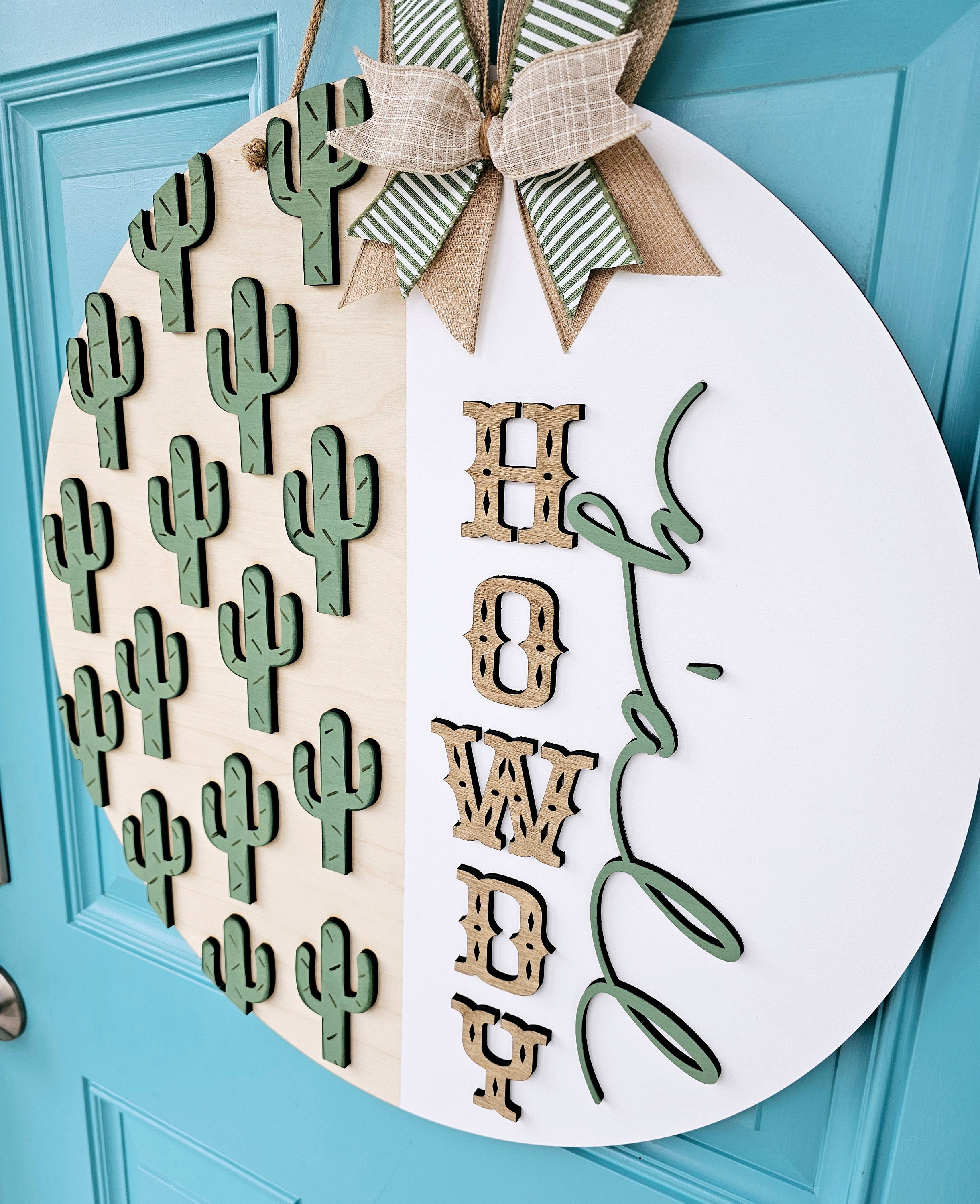 Howdy Y'all Cactus Door Hanger | Everyday All Year Door Hanger ...