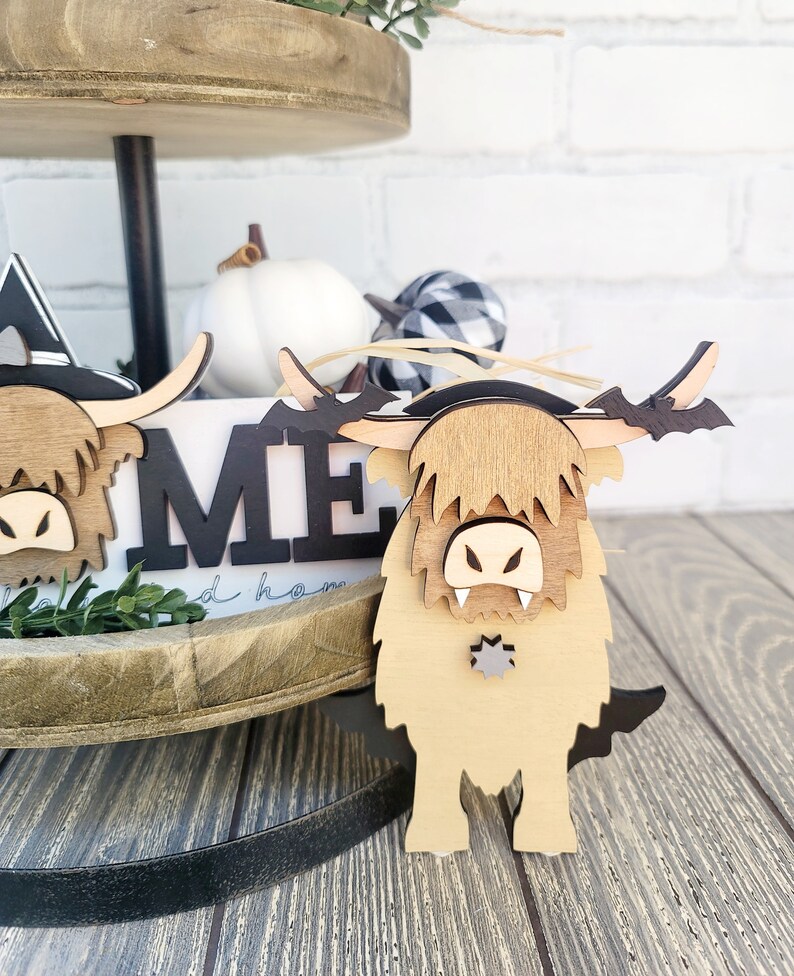 Halloween on the Farm Tray Set | Halloween Cow Tray Decor | Set of 5 ...