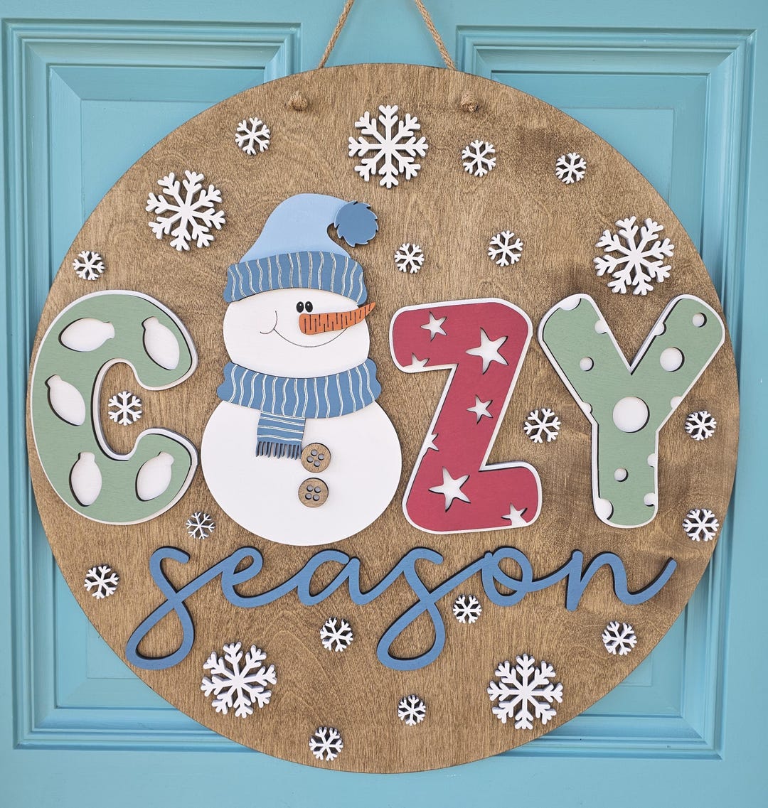 Cozy Season | Snowman Door Hanger | Winter Door Hanger | DIY Winter ...