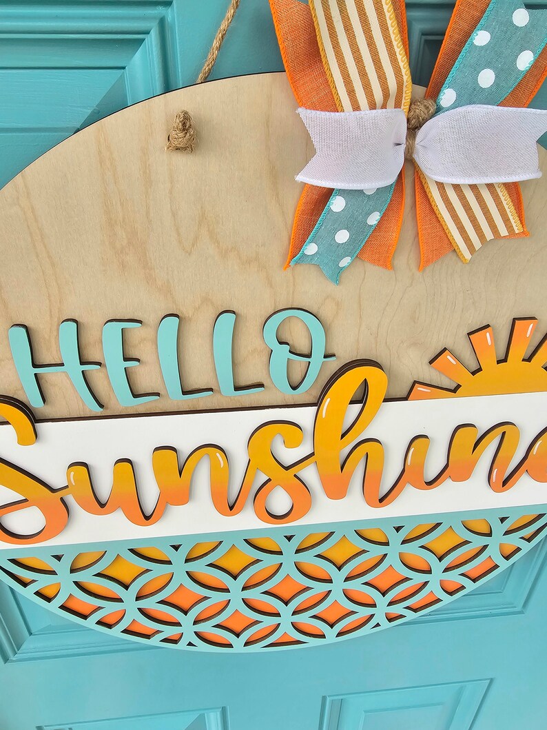 Hello Sunshine Door Hanger | Sun Rays Door Hanger | DIY Summer Door ...