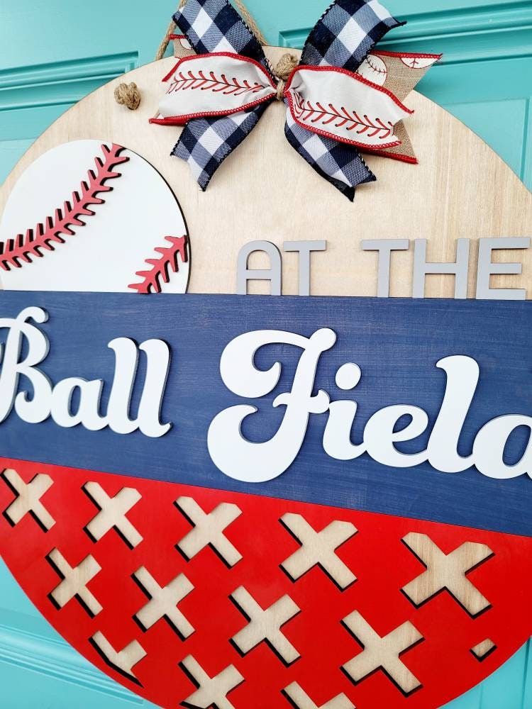 At the Ball Field Door Hanger Baseball Door Decor DIY - Etsy