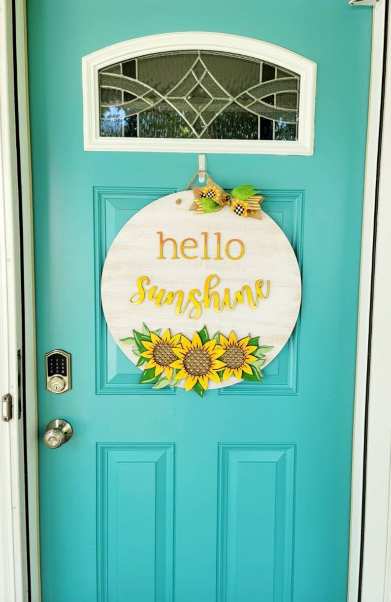 Hello Sunshine Sunflower Door Hanger DIY Sunflower Door - Etsy