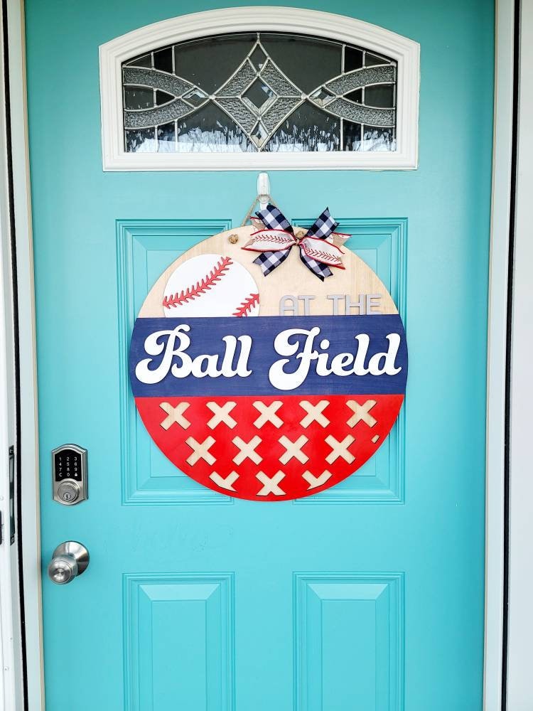 At the Ball Field Door Hanger Baseball Door Decor DIY - Etsy