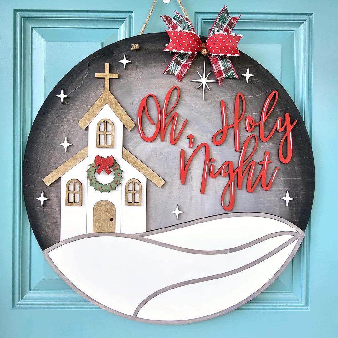 Oh Holy Night Door Hanger | Christmas Nativity Door Hanger | DIY Holy ...