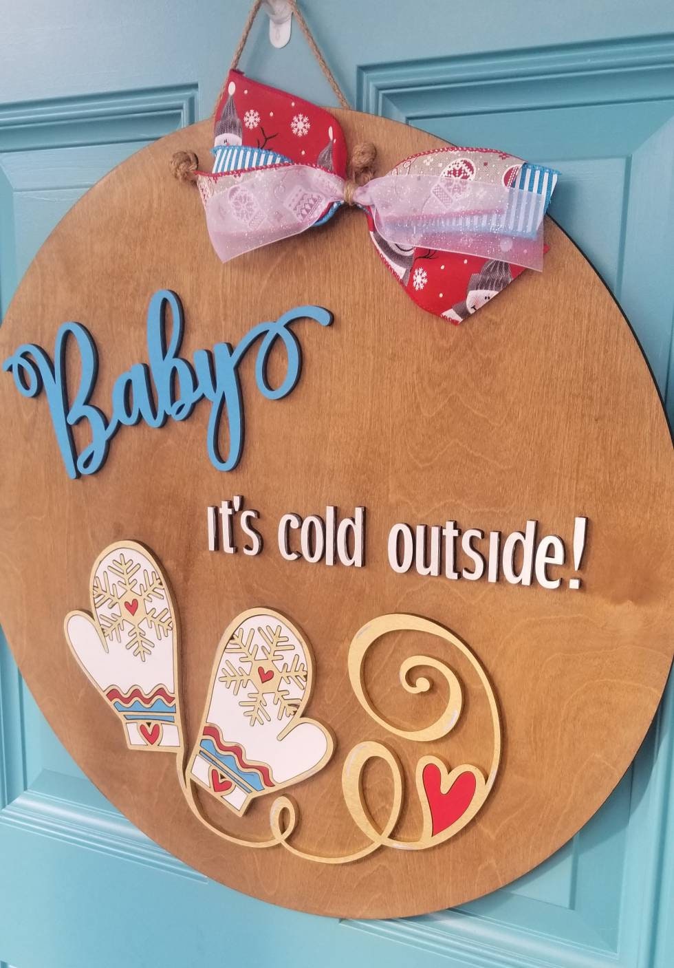 Baby Its Cold Outside Christmas Door Hanger Winter Door | Etsy