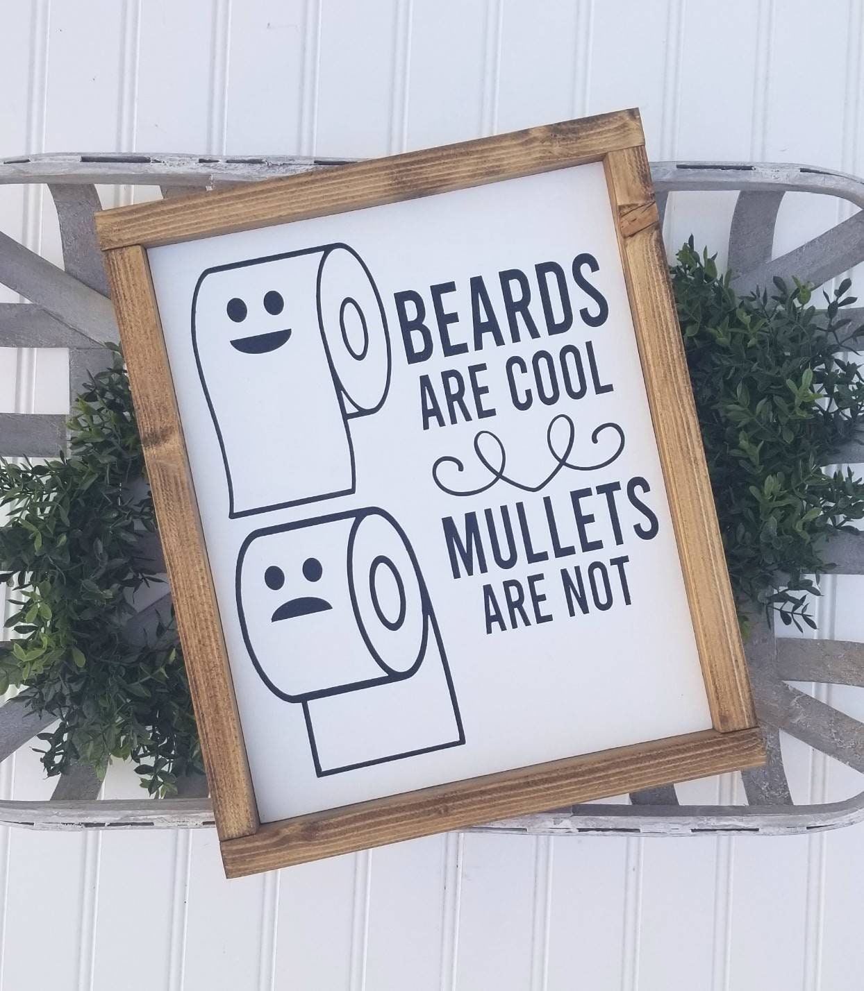 Beards Are Cool | Mullets Are Not | Humerous Bathroom Sign | Funny ...