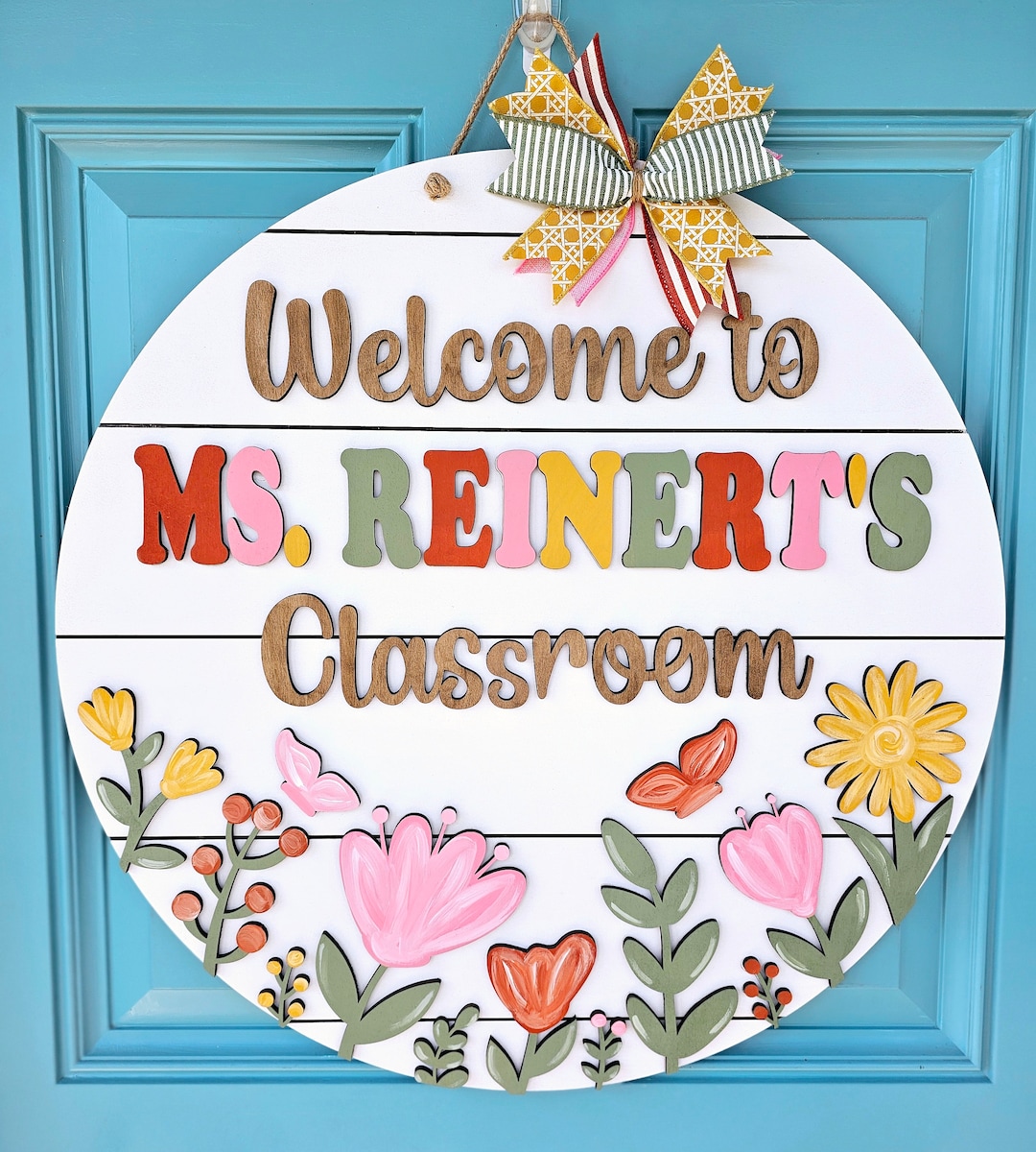 Personalized Floral Classroom Door Hanger | Teacher Gift | Classroom ...