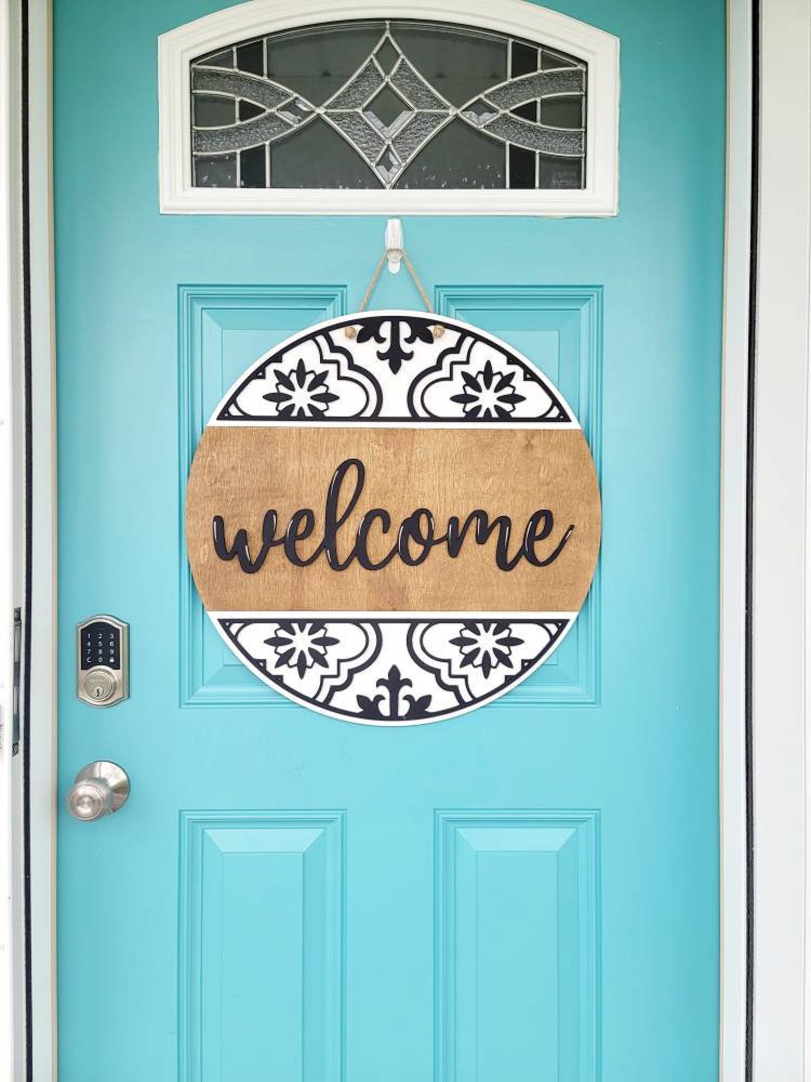 Welcome Boho Door Hanger Everyday Porch Decor DIY Welcome - Etsy