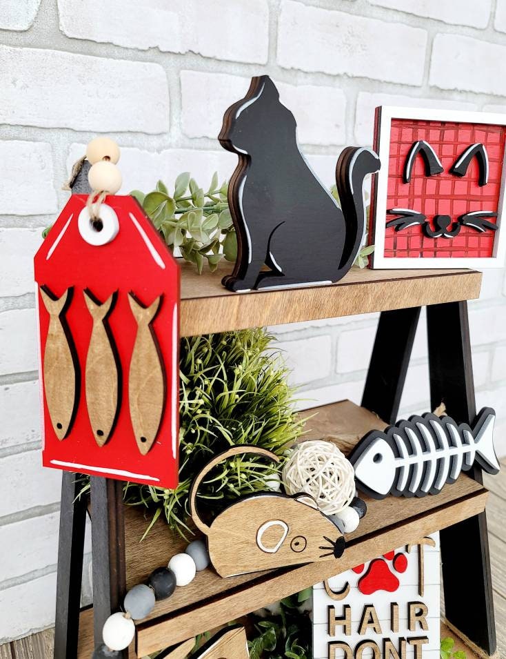 Cat Tiered Tray Set | Tiered Tray Sets | Pet Tiered Tray | Cat Hair Don ...