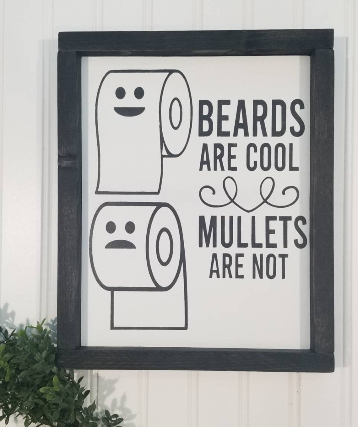 Beards Are Cool | Mullets Are Not | Humerous Bathroom Sign | Funny ...