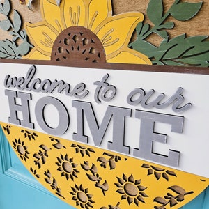 Welcome to Our Home Sunflower Door Hanger | Sunflower Door Decor | DIY ...