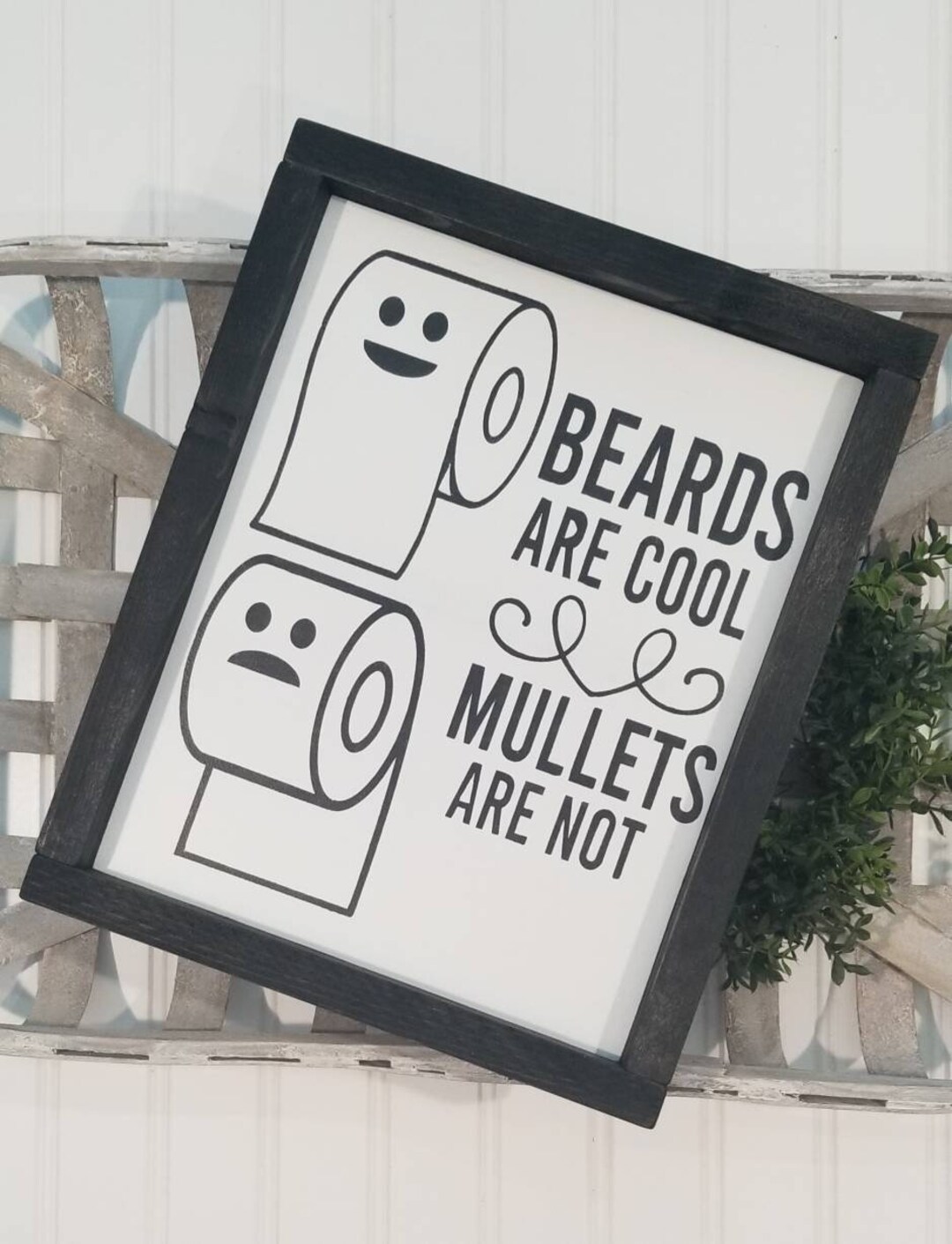 Beards Are Cool | Mullets Are Not | Humerous Bathroom Sign | Funny ...