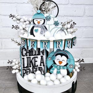 Penguin Tiered Tray Set | Chillin Like A Penguin Tiered Tray Set | Set ...