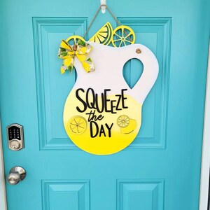 Squeeze the Day Door Hanger | Lemonade Door Hanger | Summer Door Hanger ...