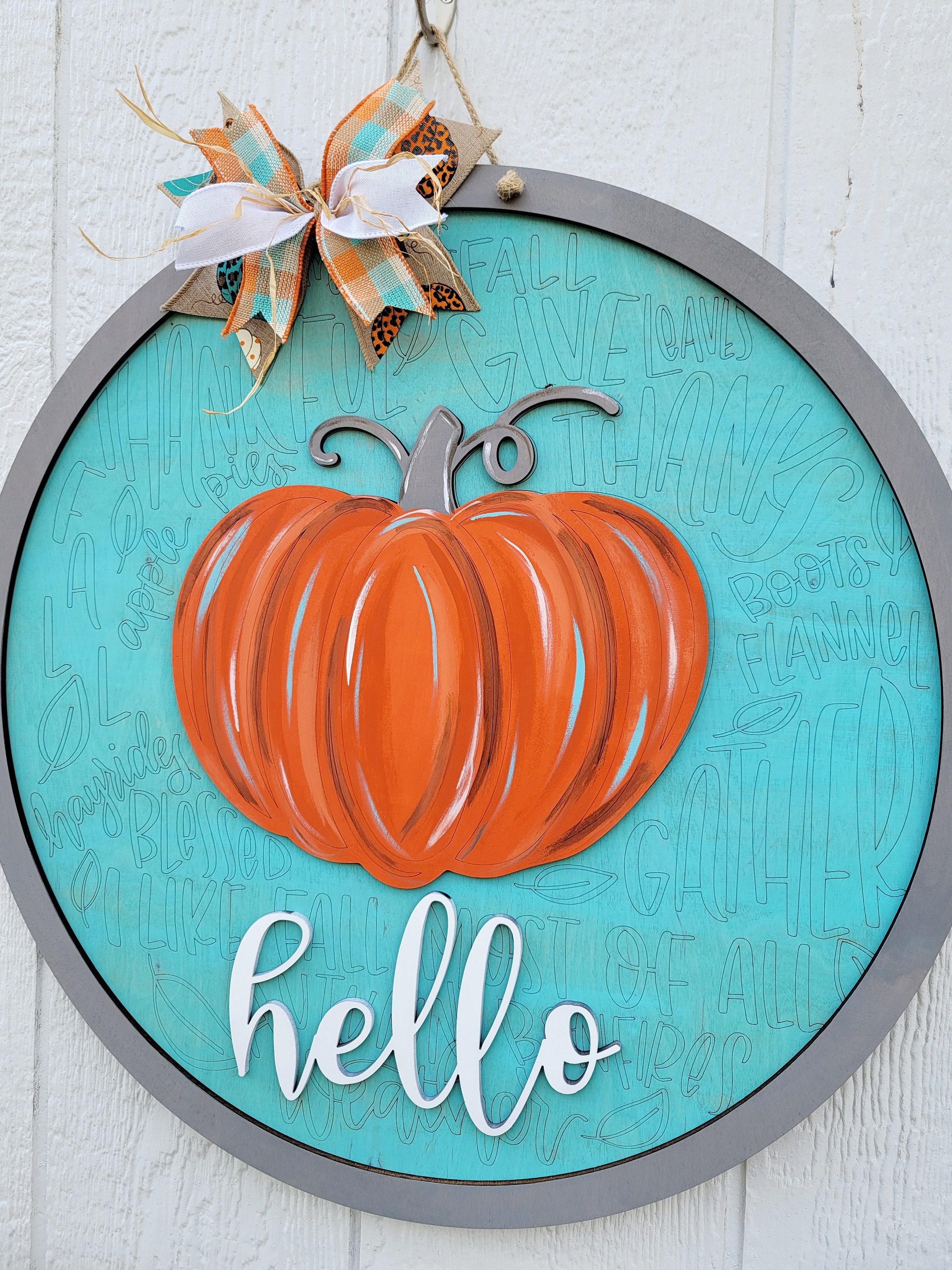 Hello Pumpkin Door Hanger Modern Fall Door Decor DIY - Etsy