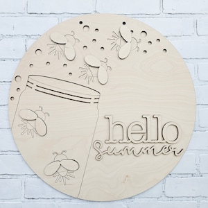 Hello Summer Fireflies Door Hanger | Summer Porch Decor | DIY Summer ...