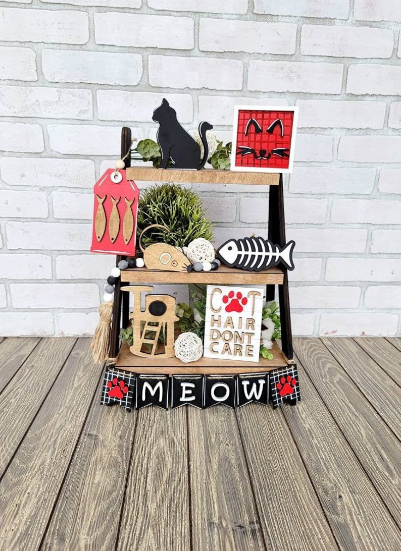Cat Tiered Tray Set | Tiered Tray Sets | Pet Tiered Tray | Cat Hair Don ...